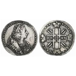 Russian Coins and Historical Medals. Peter II, 1727-1730. Rouble 1729 ...