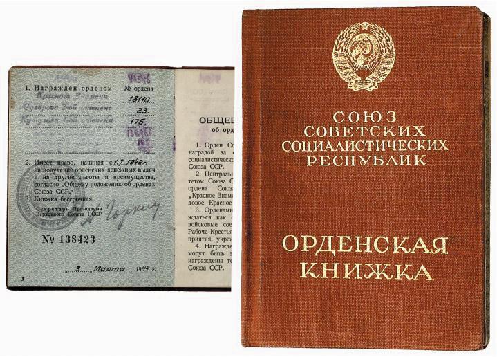ORDERS OF THE USSR. TOP MILITARY ORDERS. Orders Book for Orders of ...