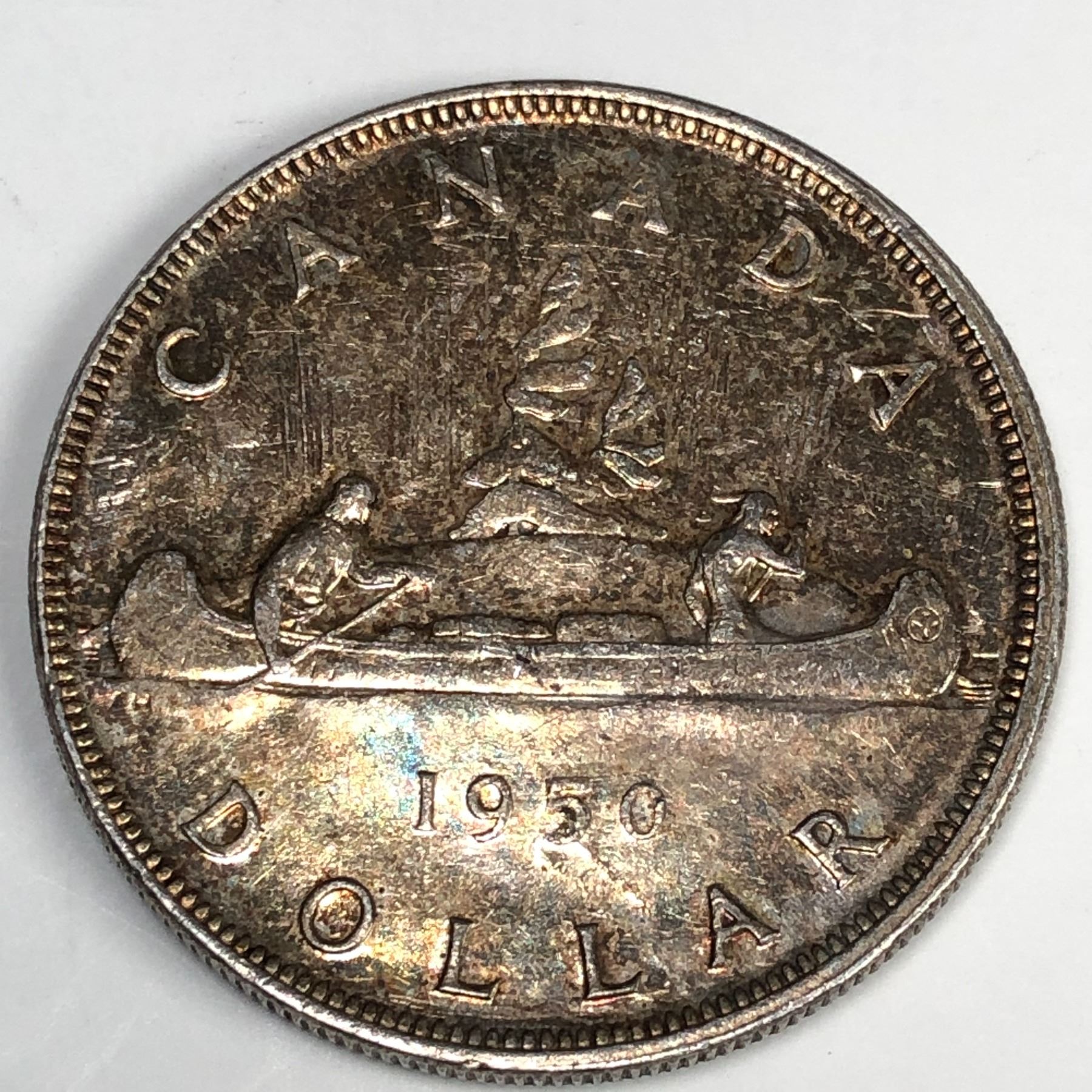 1950 SWL King George VI Canadian Silver Dollar Golden Tones DBL-HP