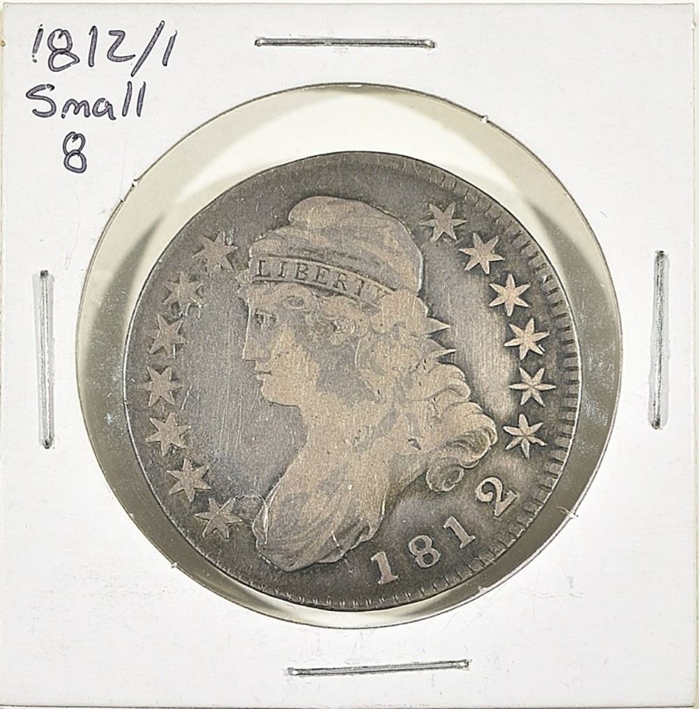 1812/1 SMALL 8 CAPPED BUST HALF DOLLAR XF