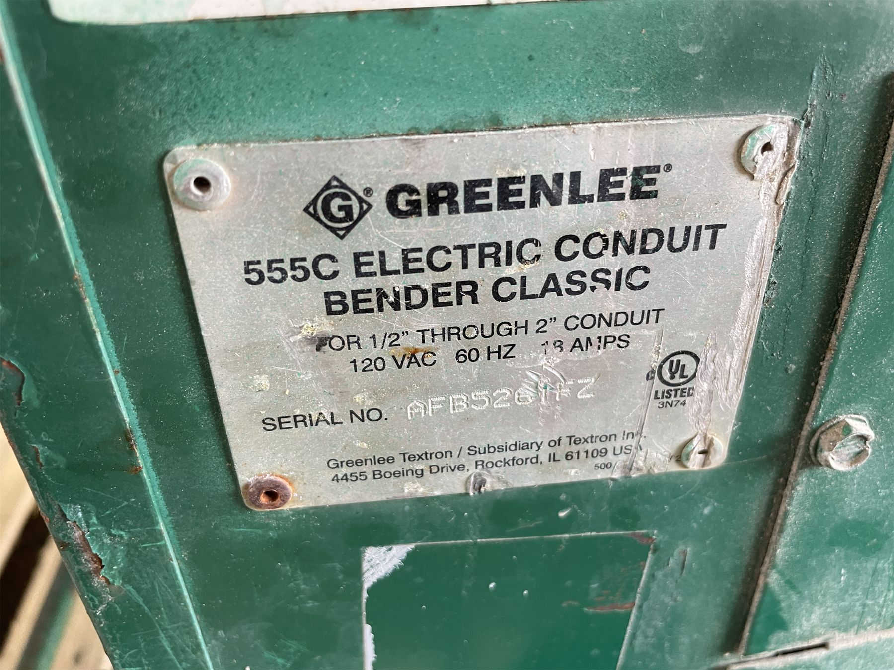GREENLEE 555C CONDUIT BENDER - J.M. Wood Auction Company, Inc.