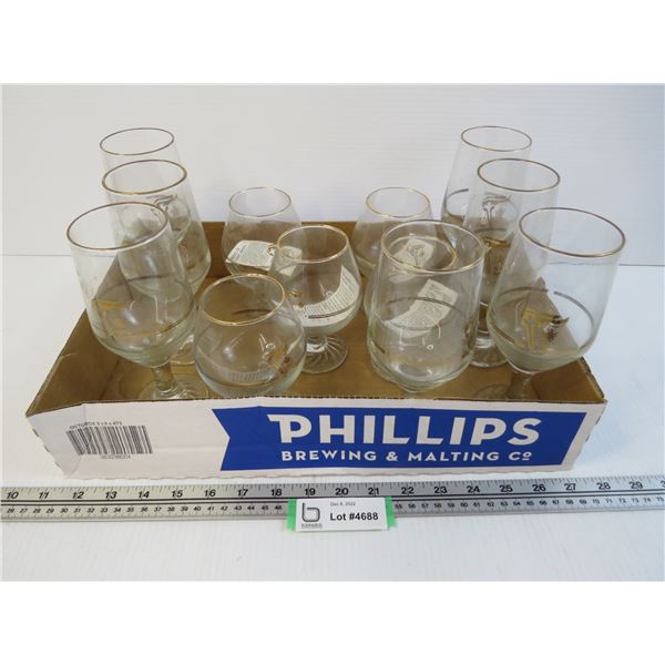 22k Gold Accent Olympic Glasses 12 Glasses Bodnarus Auctioneering