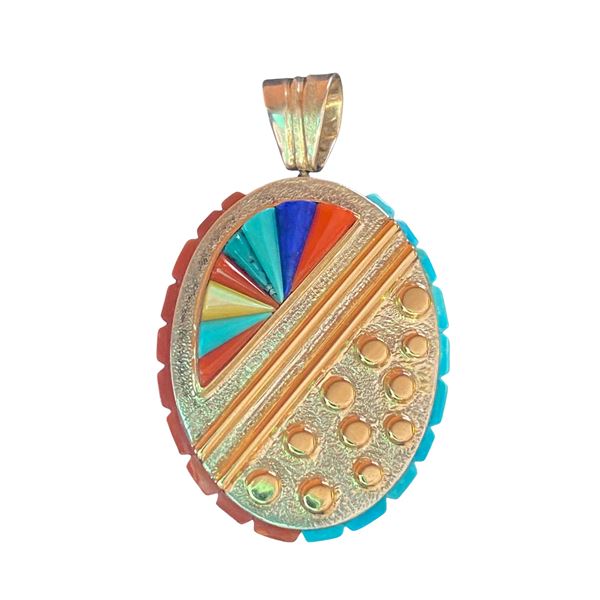 Wilbert Manning Jr (Navajo) Reversible Sunface Pendant