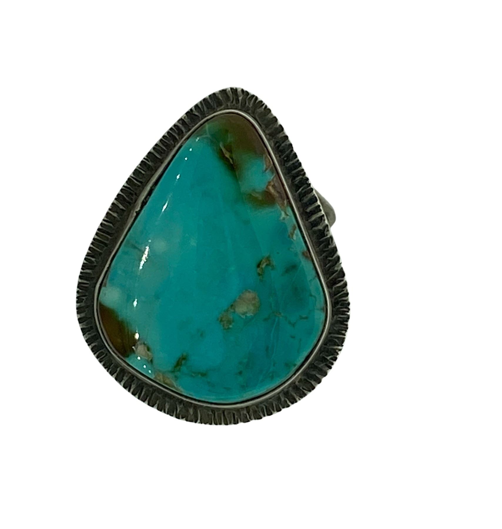 Tommy Jackson (Navajo) Single Stone Turquoise Ring