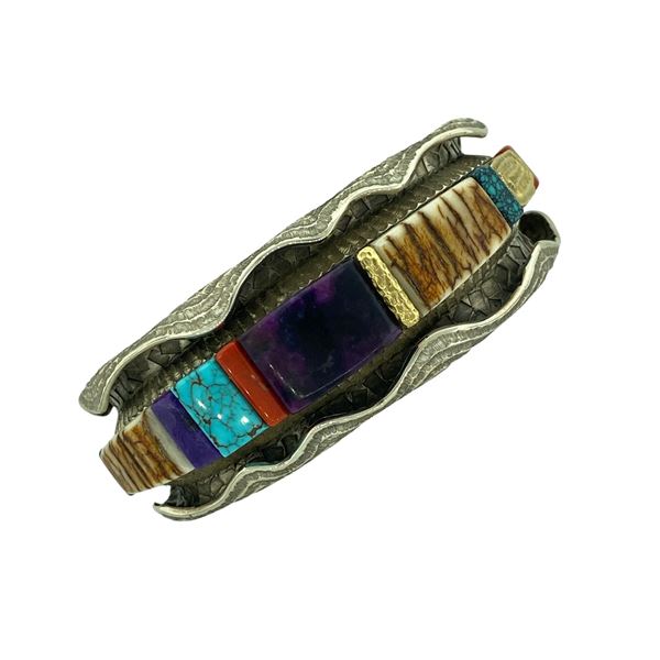 Alvin Yellowhorse (Navajo), Raised Cobblestone Inlay Bracelet