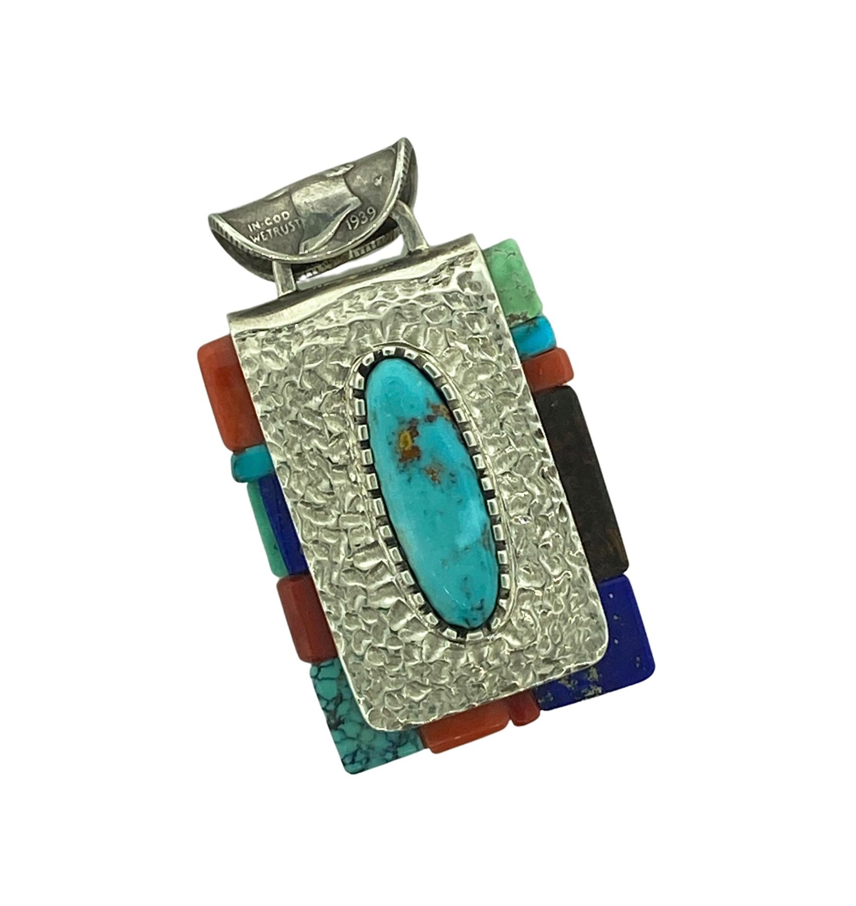 Alvin Yellowhorse (Navajo), Raised Inlay Pendant