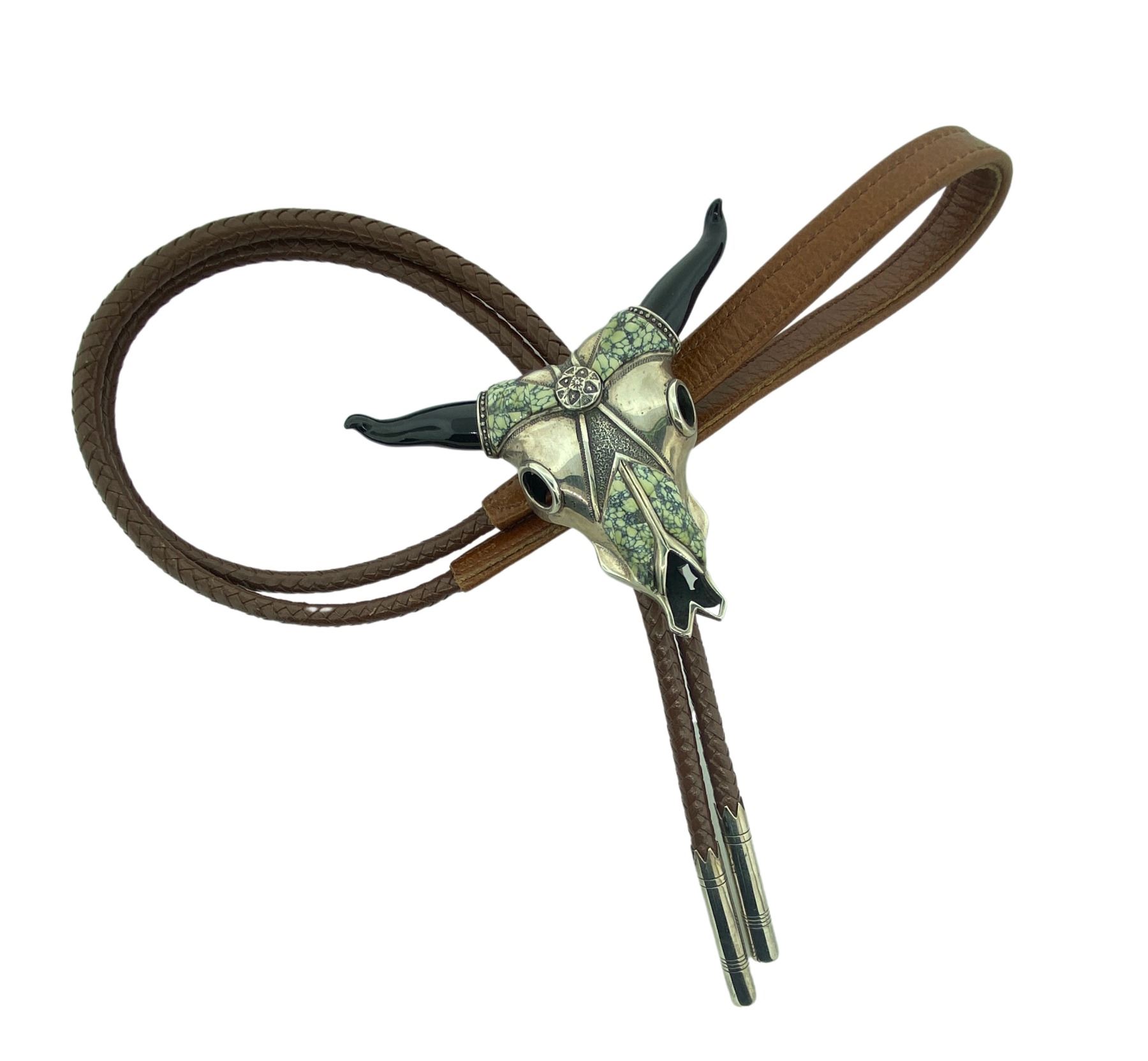 Andrew Valdez, Mona Van Riper (Non-Native), Steer Head Skull Bolo