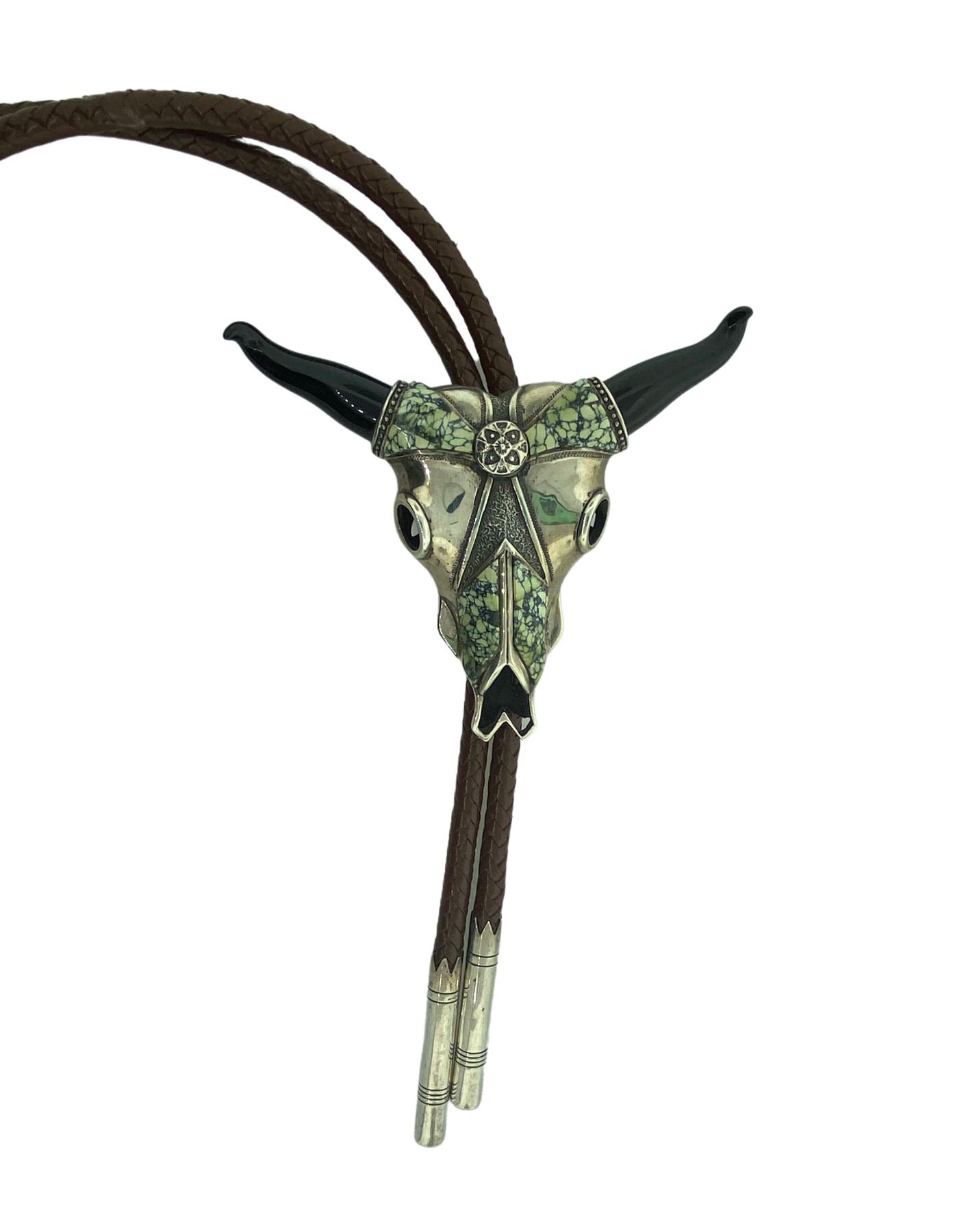 Andrew Valdez, Mona Van Riper (Non-Native), Steer Head Skull Bolo
