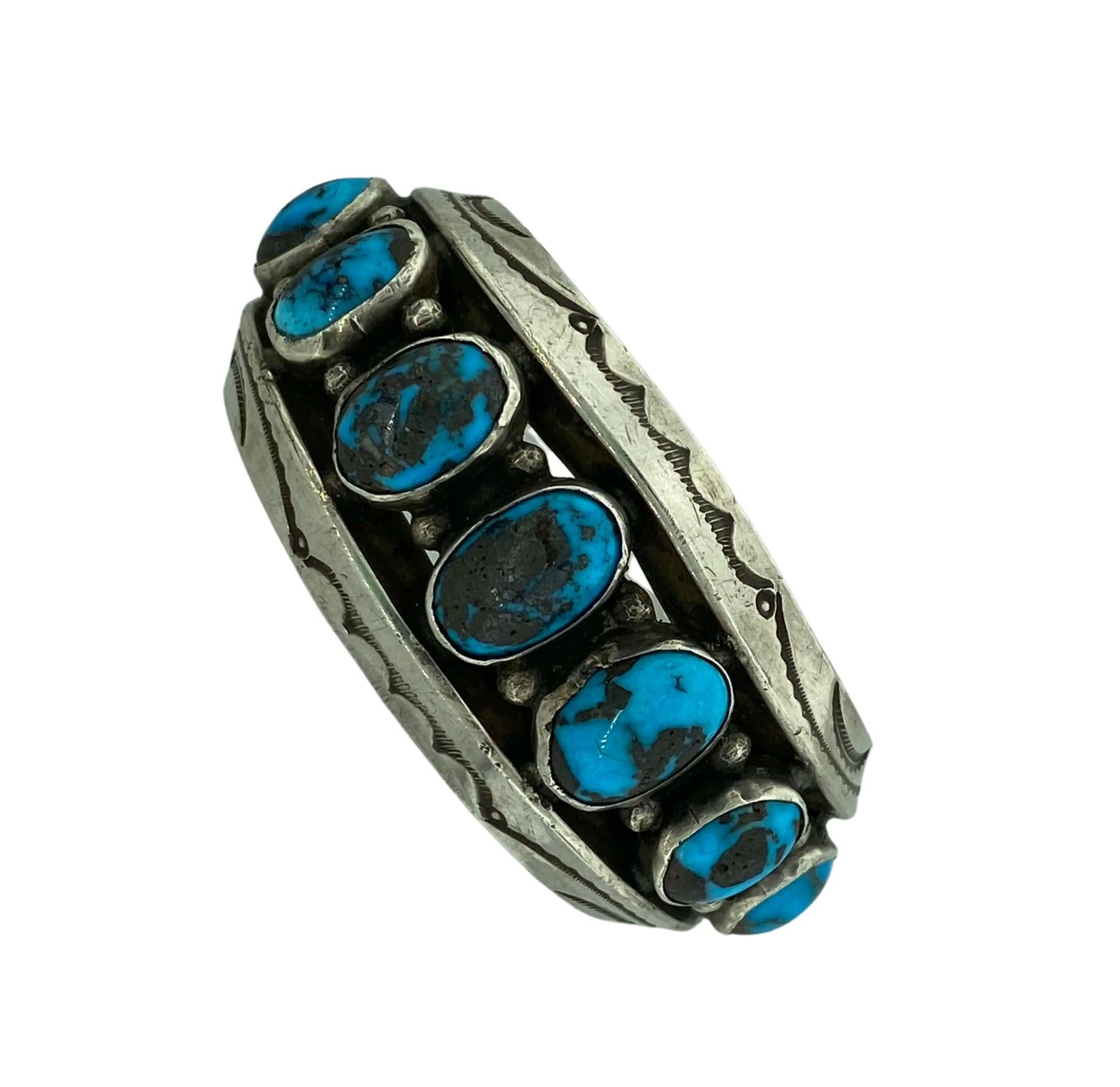 Mark Chee (Navajo), Persian Turquoise Row Bracelet