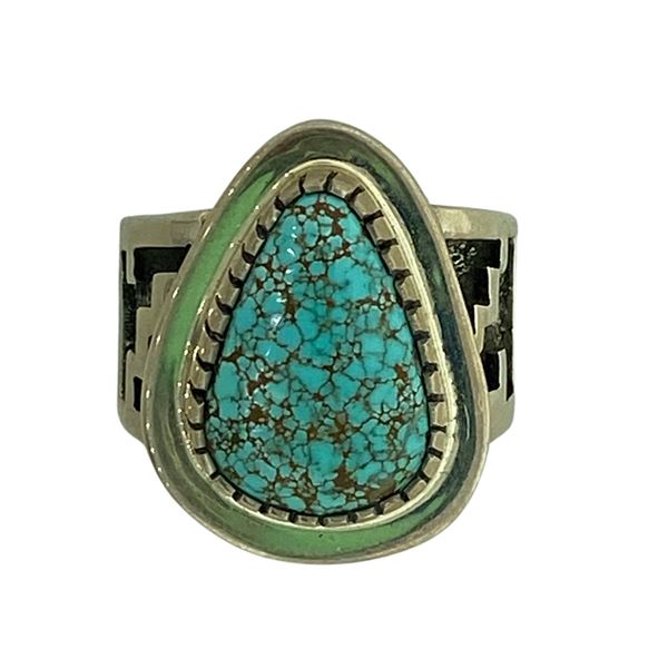 Tommy Jackson (Navajo), Turquoise Cutout Design Ring
