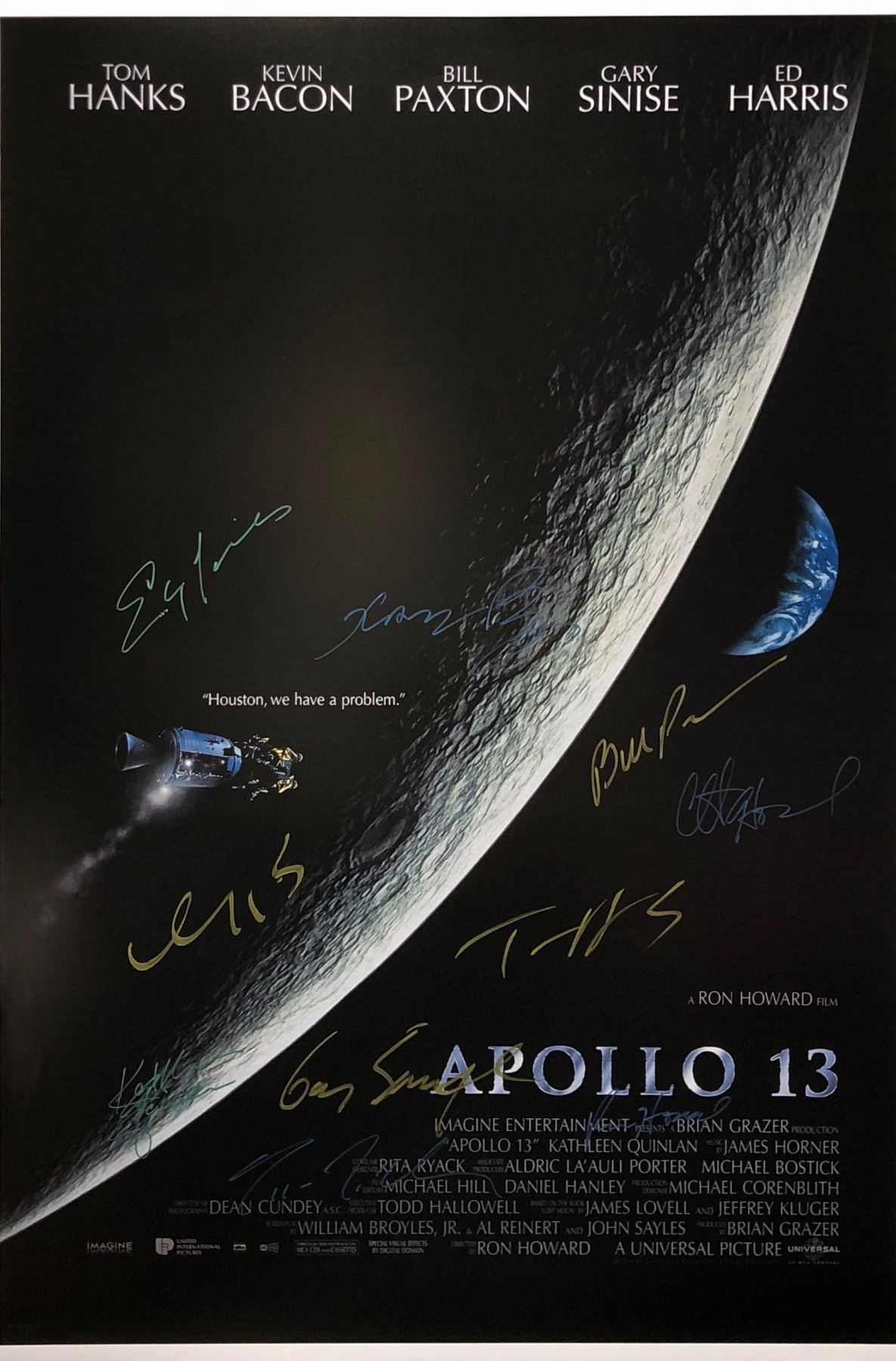 Apollo 13 Poster Tom Hanks Gary Sinise Kevin Bacon Bill Paxton Autographed Signed