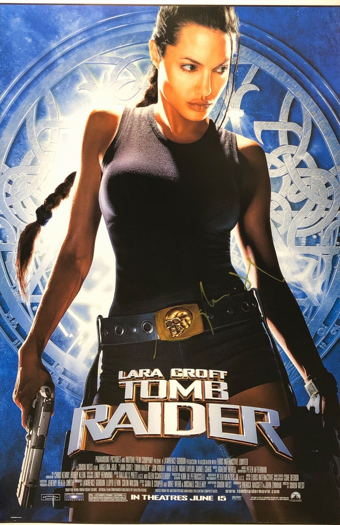 Tomb Raider Angelina Jolie Poster Signed