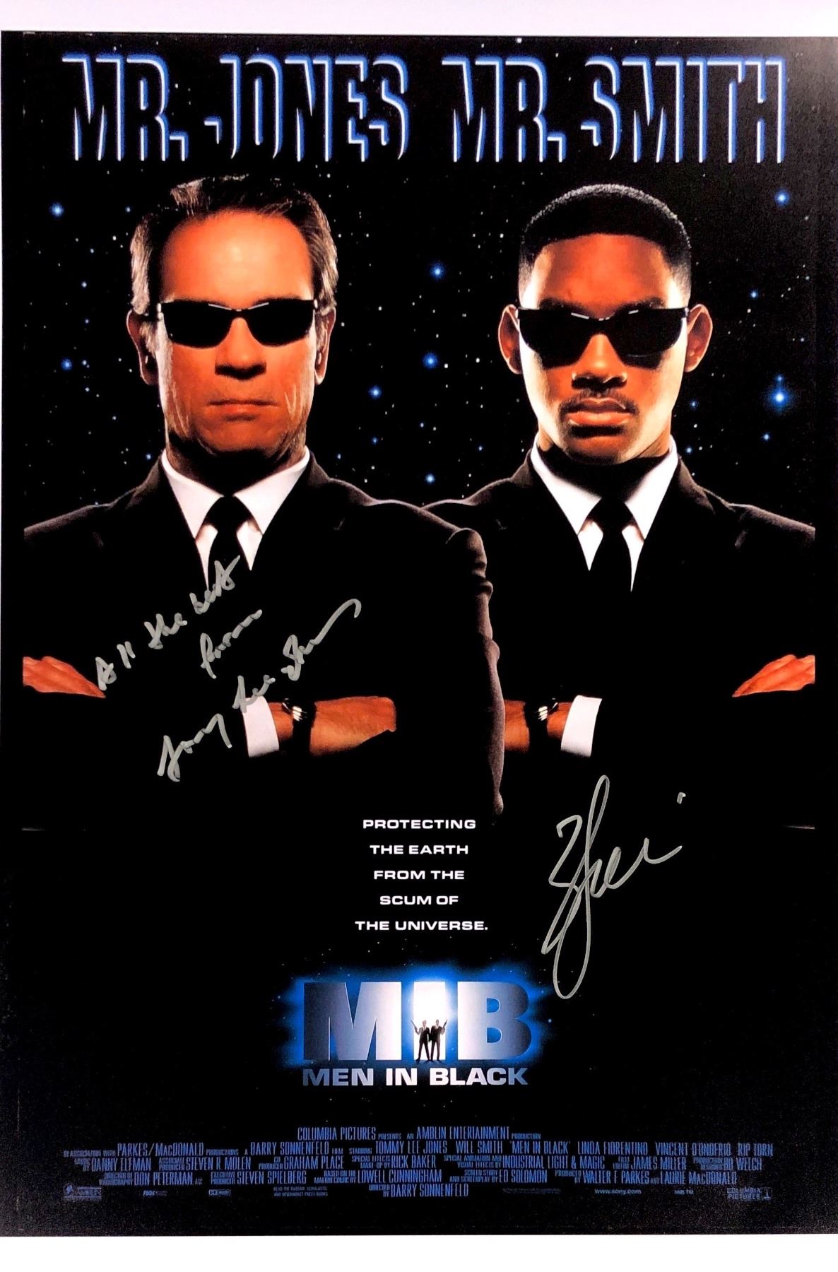 Tommy Lee Jones Will Smith Autograph Signed Men In Black Poster