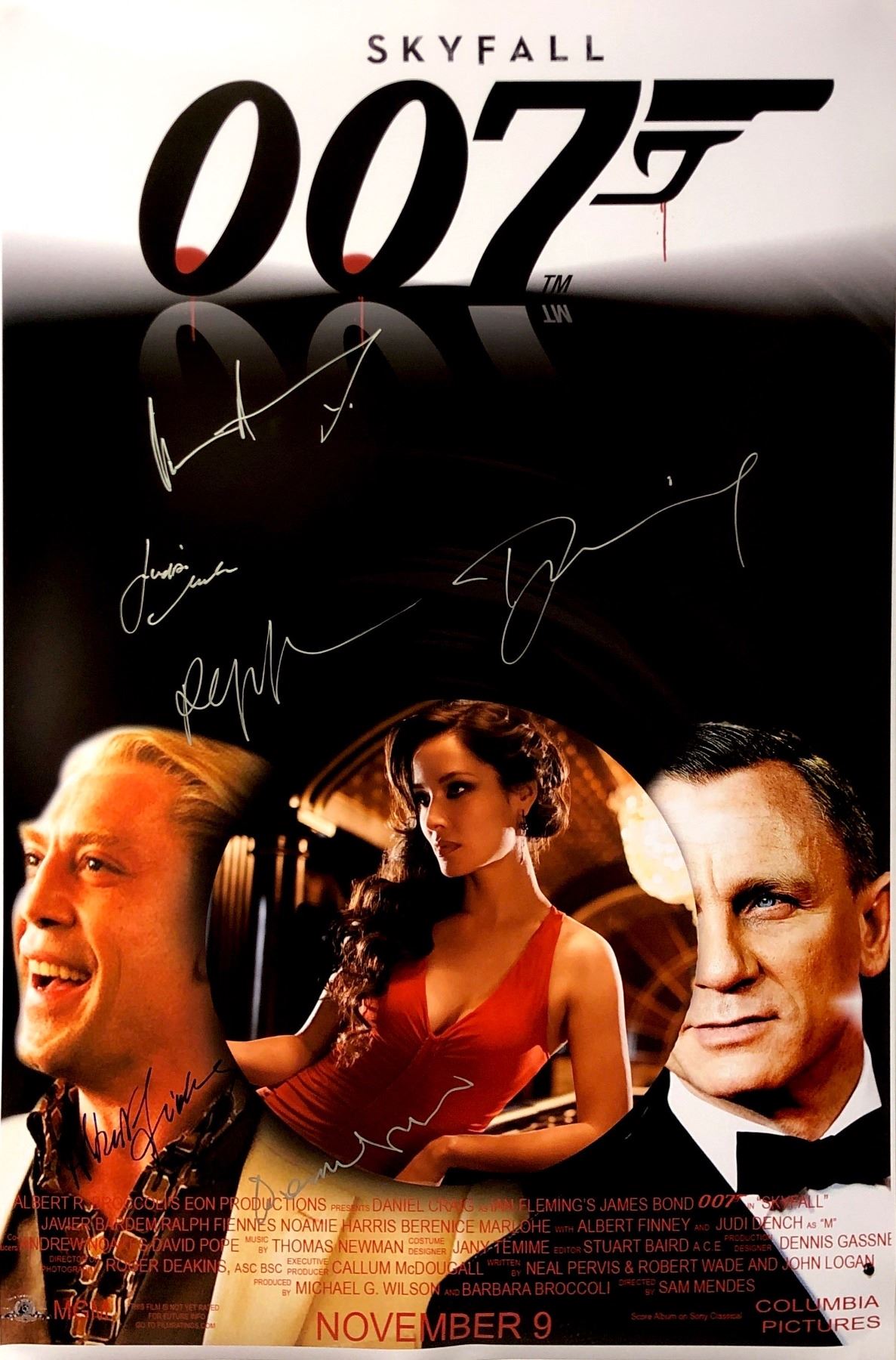 Daniel Craig Autograph Signed James Bond 007 Skyfall Poster