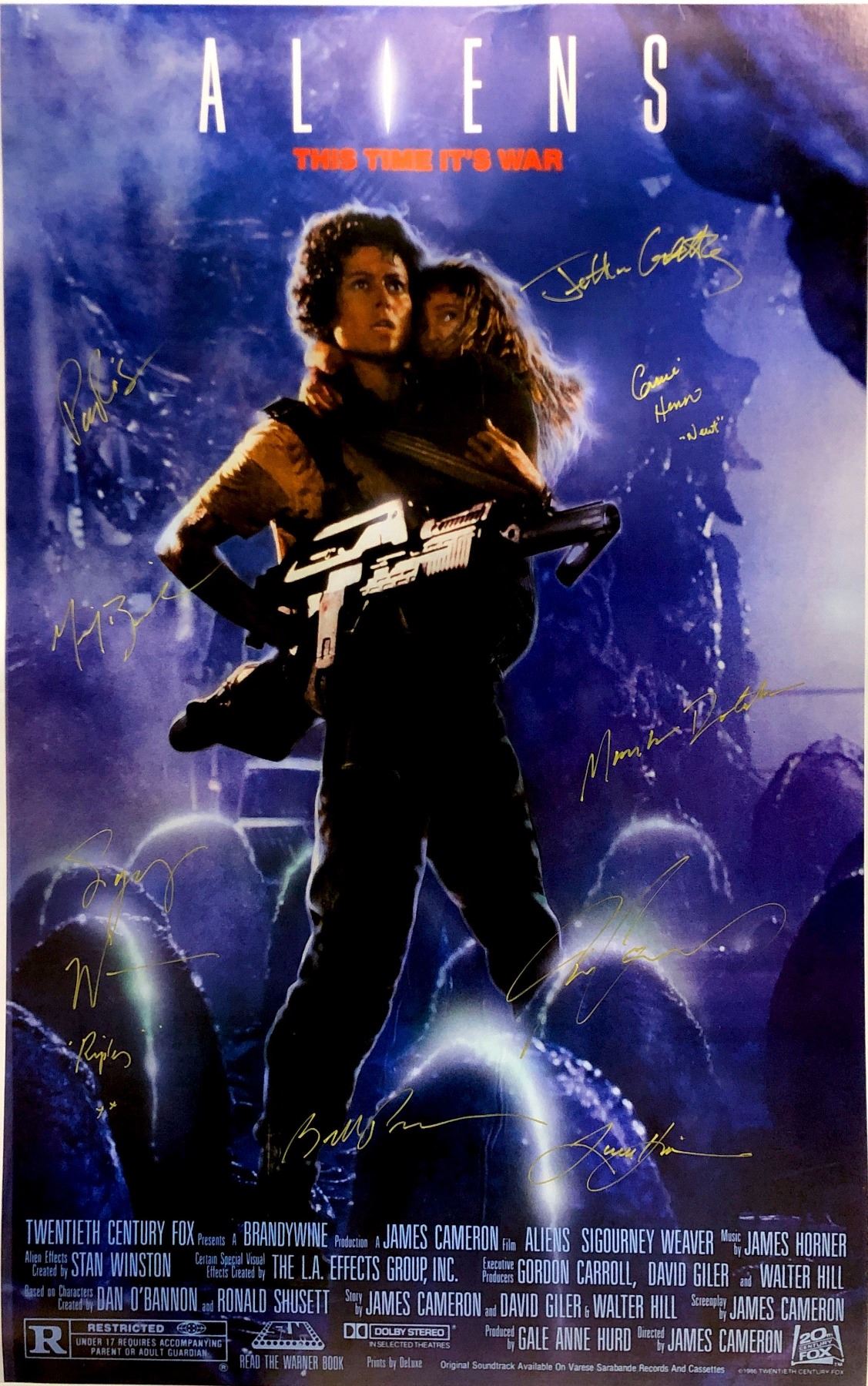 Autograph Signed Aliens Poster