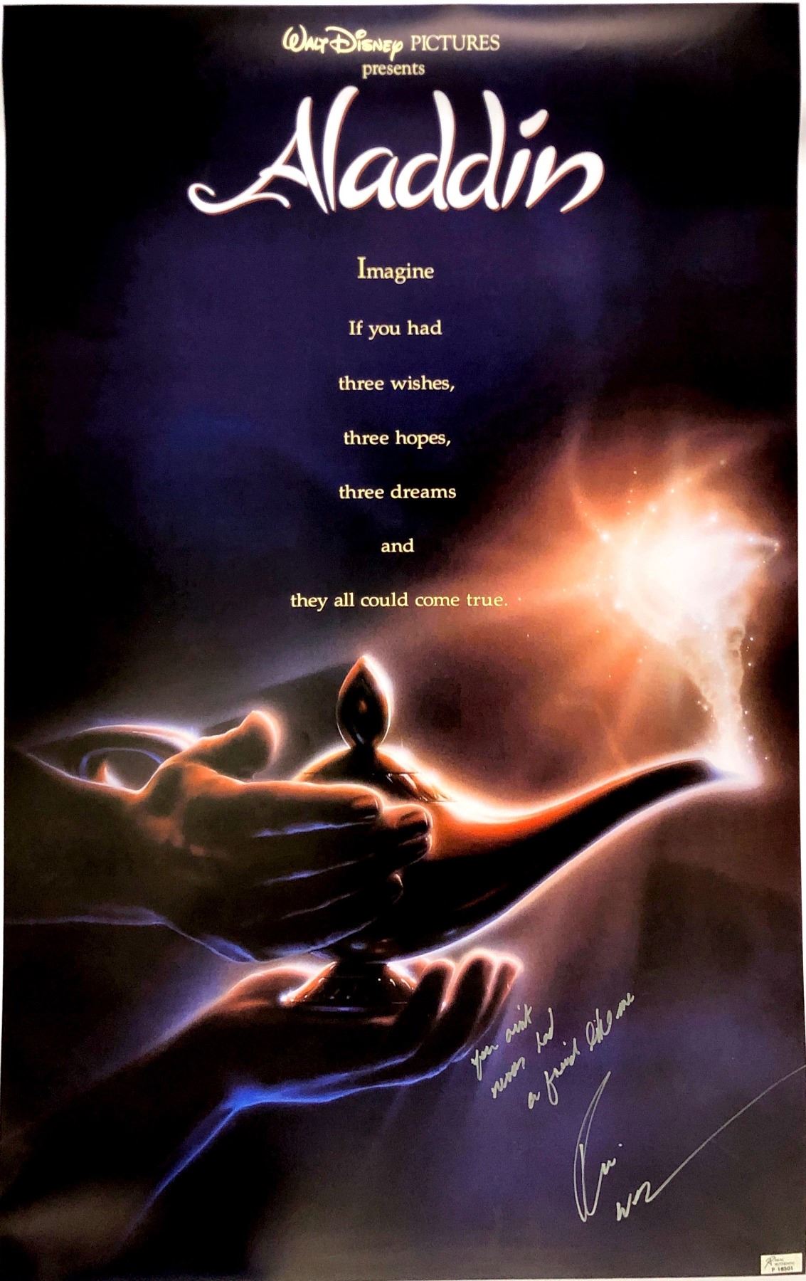 Autograph Signed Aladdin Poster