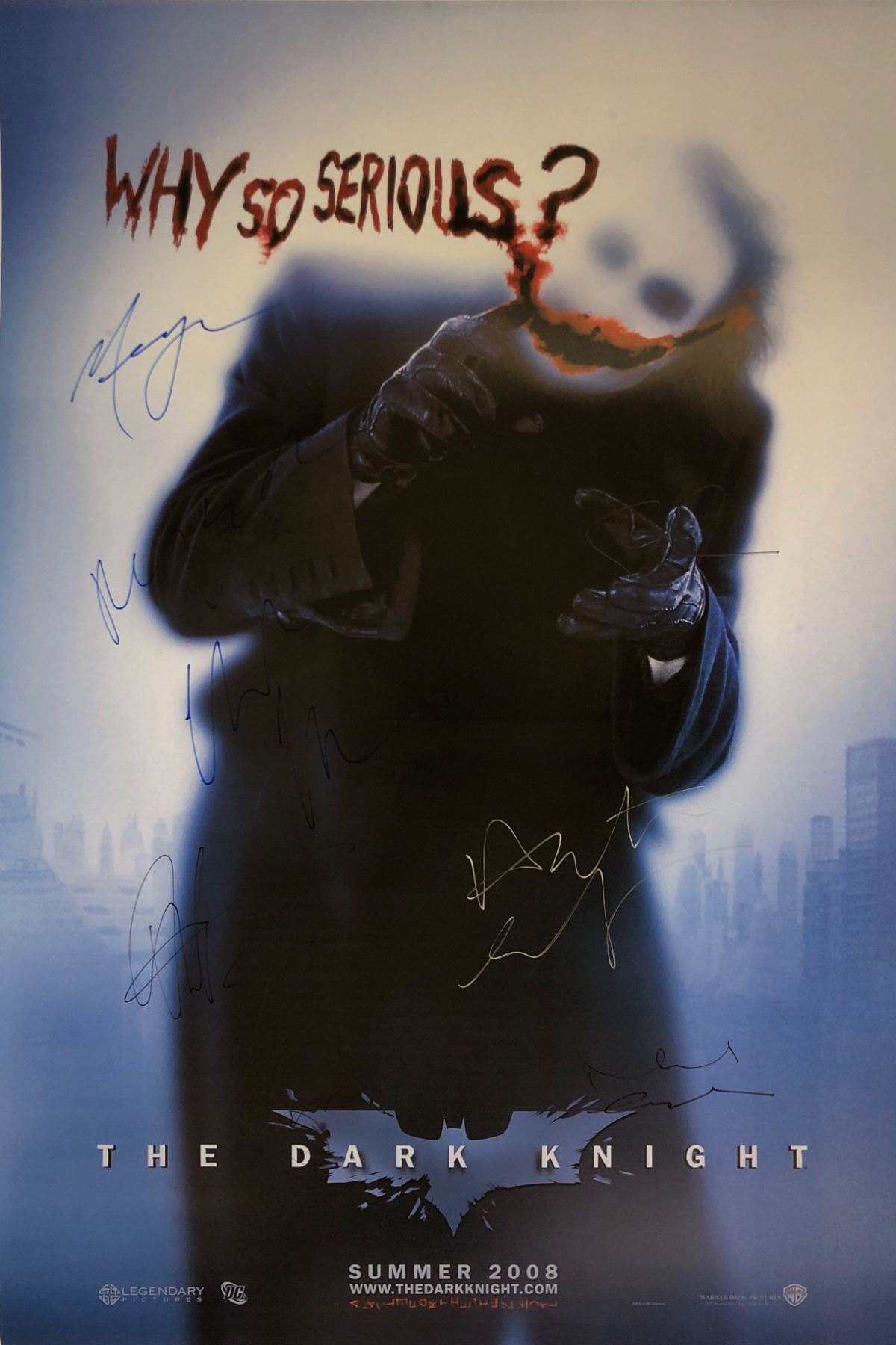 Batman Dark Knight Christian Bale Signed Poster