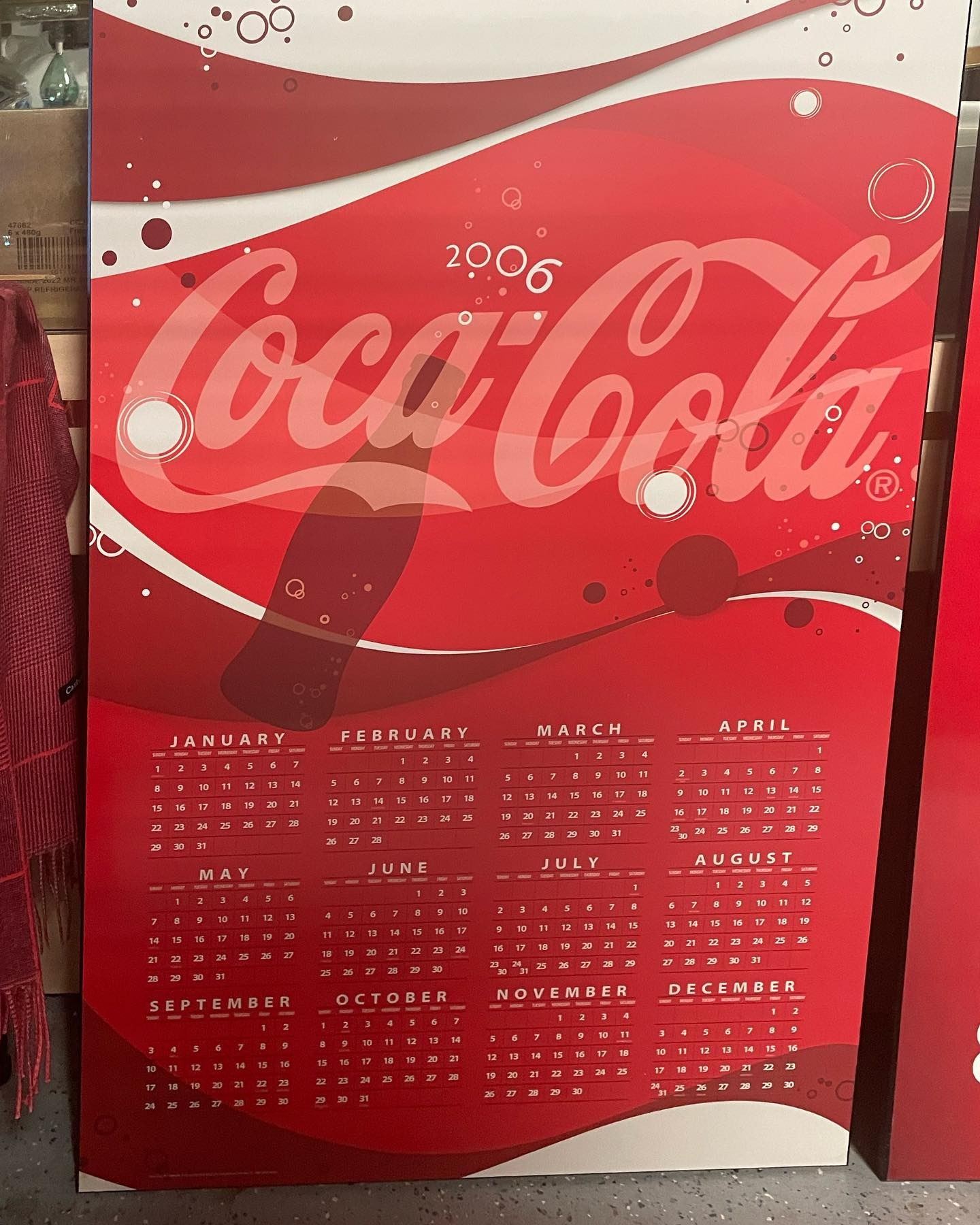 Coca Cola Poster Mounted to Board 3' x 2'
