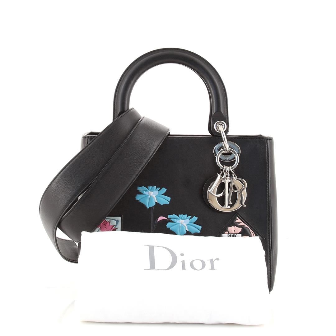 Christian Dior Lady Dior Bag Patch Embellished Leather Medium