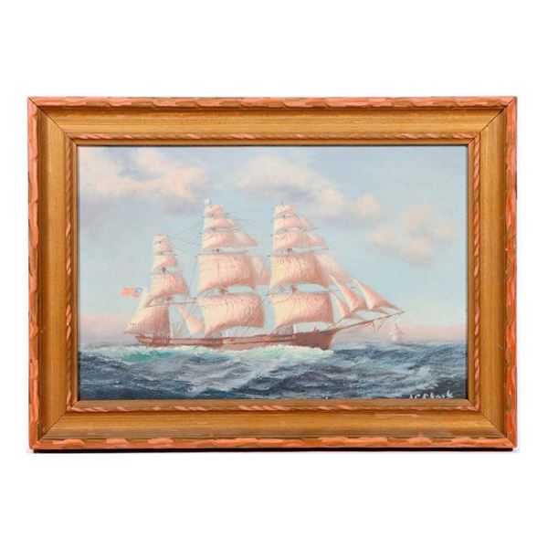 American Clipper Ship Painting.