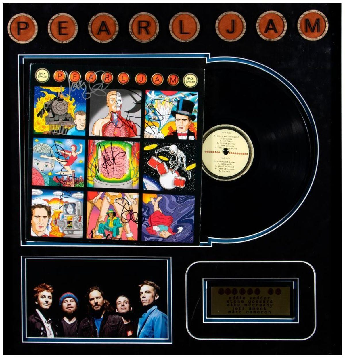 Pearl Jam signed album cover.