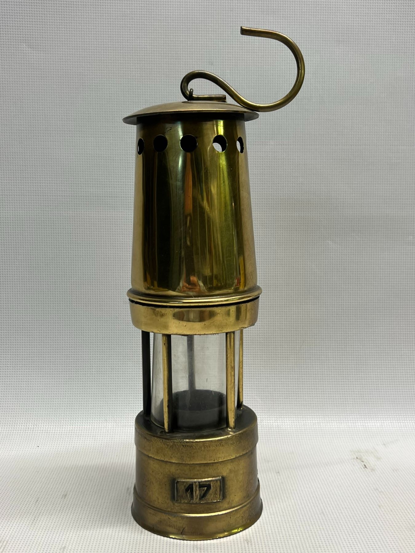 Vintage Brass Mining Lamp (not complete) Approx: 11" T 3.5"W