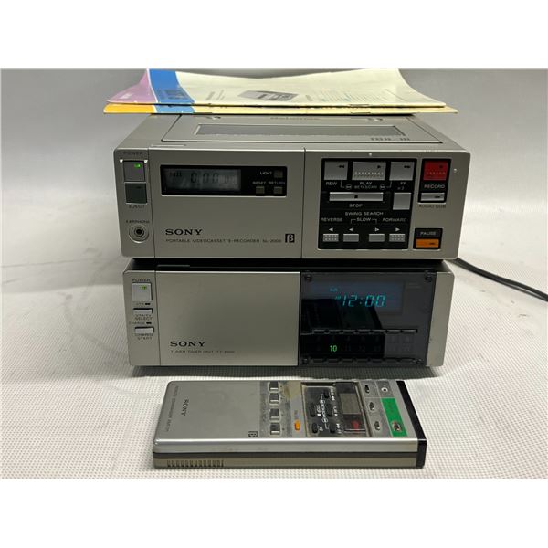Sony Portable Betamax SL-2000 VCR & Tuner Timer TT-2000