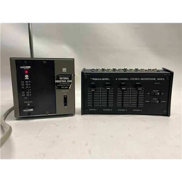 TOA Electric Preamp WT-02 & Realistic Microphone Mixer 32-1105A (not ...