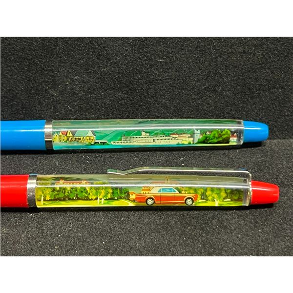 2 Vintage Floaty Advertising Pens Car / Boat Working