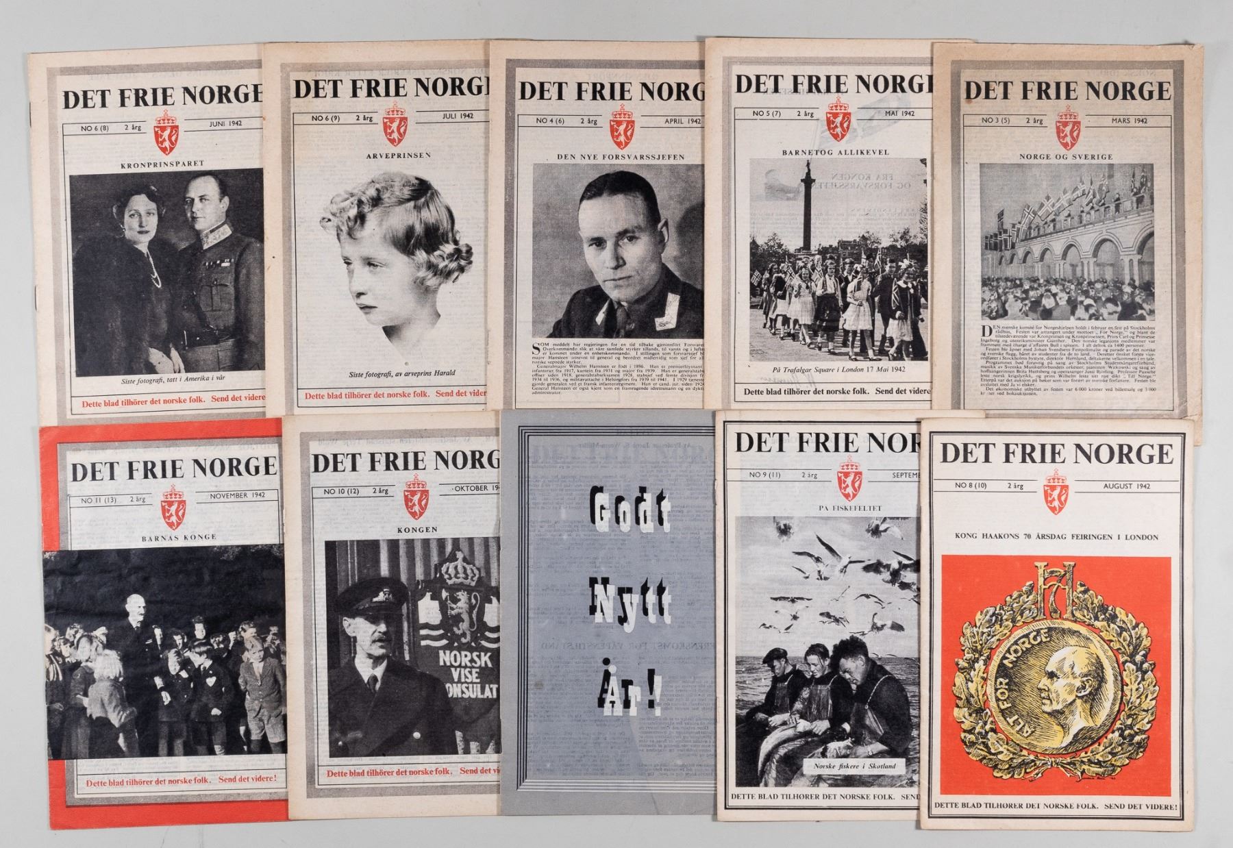10 WWII NORWEGIAN RESISTANCE MAGAZINES