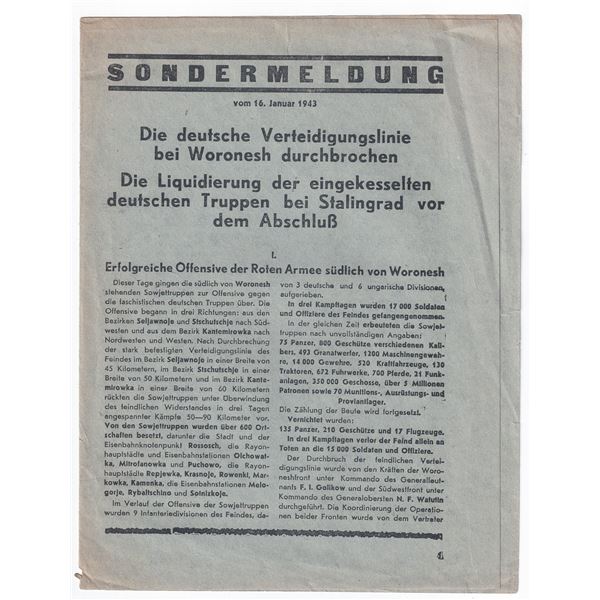 WWII STALINGRAD PROPAGANDA FLYER