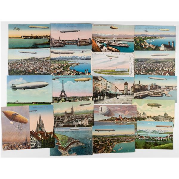 20 ZEPPELIN AIRSHIP POSTCARDS