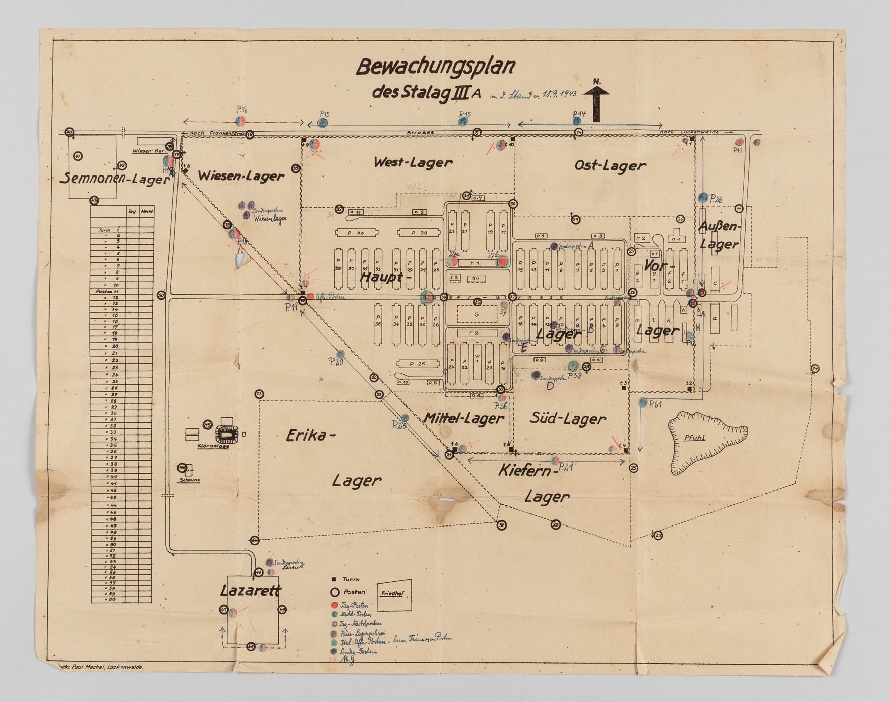 WWII STALAG III-A PRISON CAMP MAP