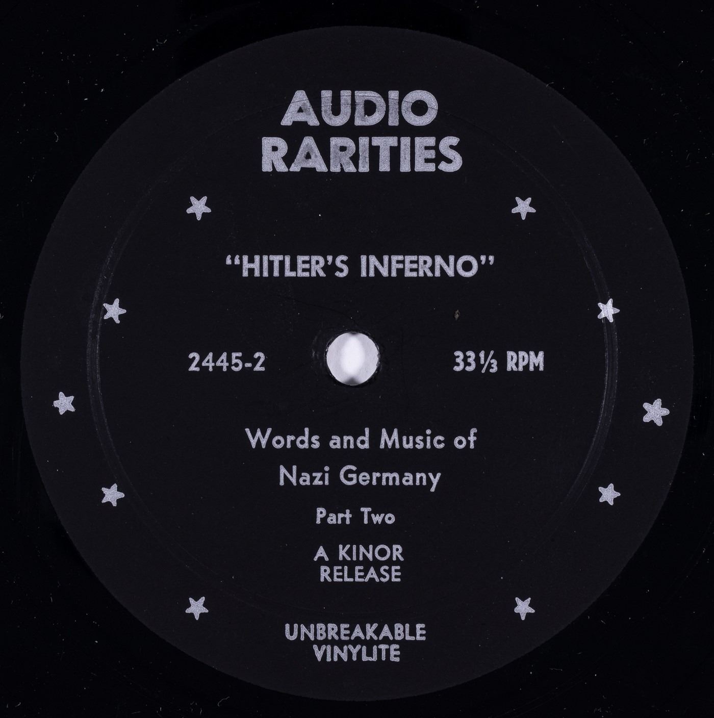 HITLER'S INFERNO VINYL RECORD