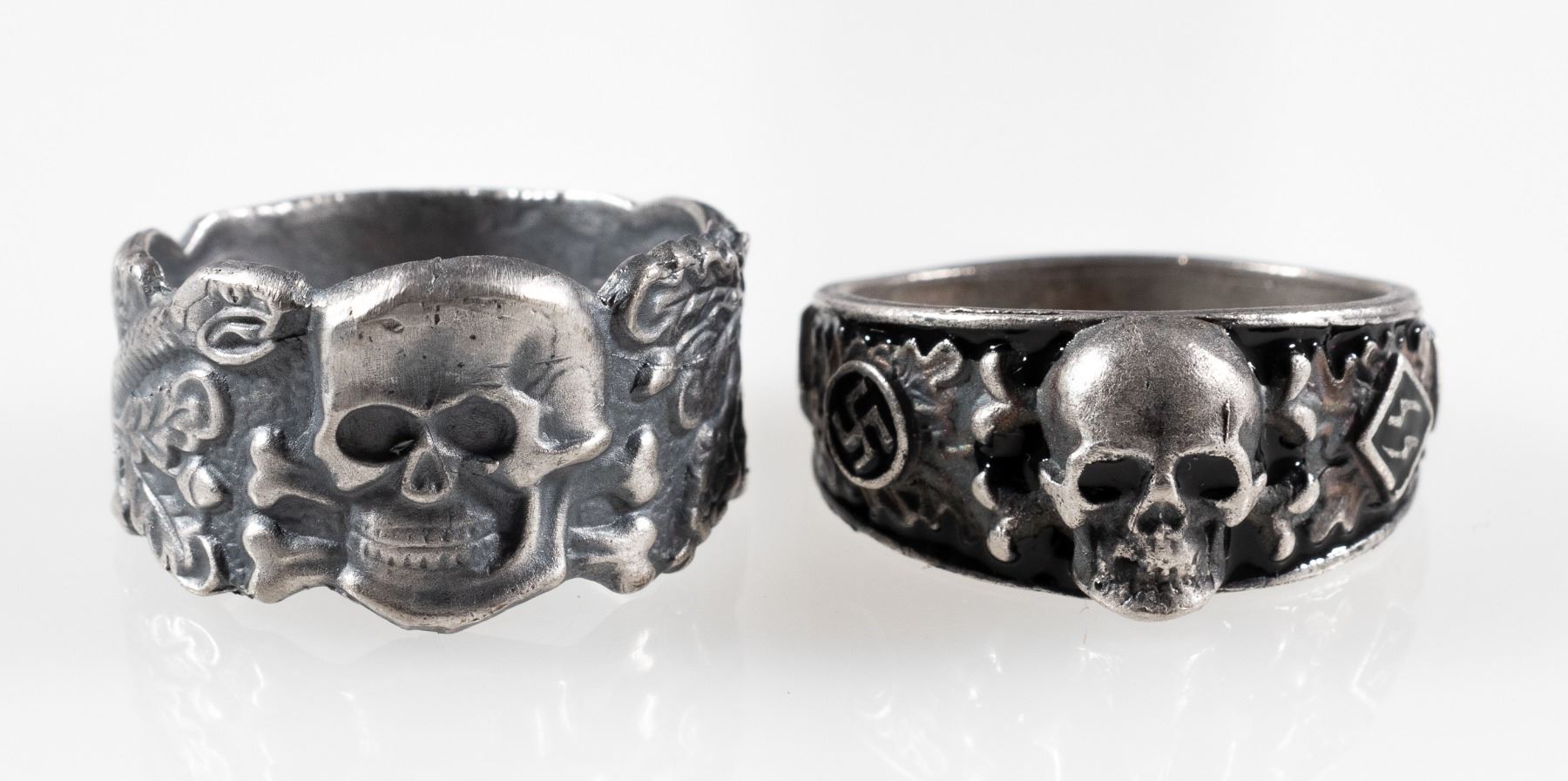 2 GERMAN SKULL RINGS