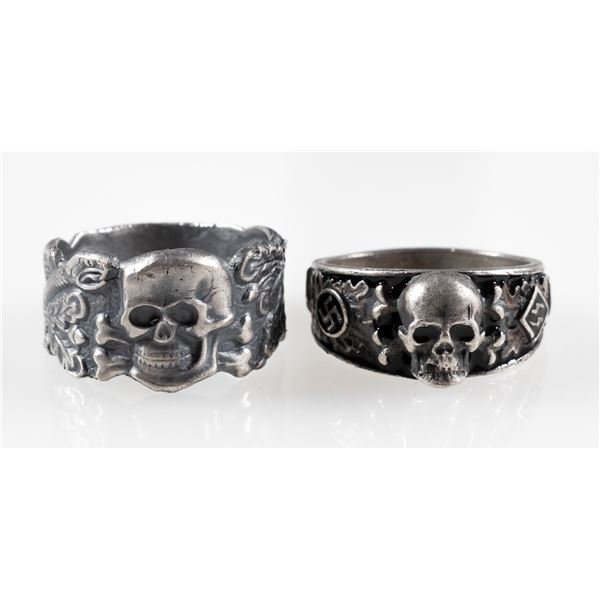 2 GERMAN SKULL RINGS
