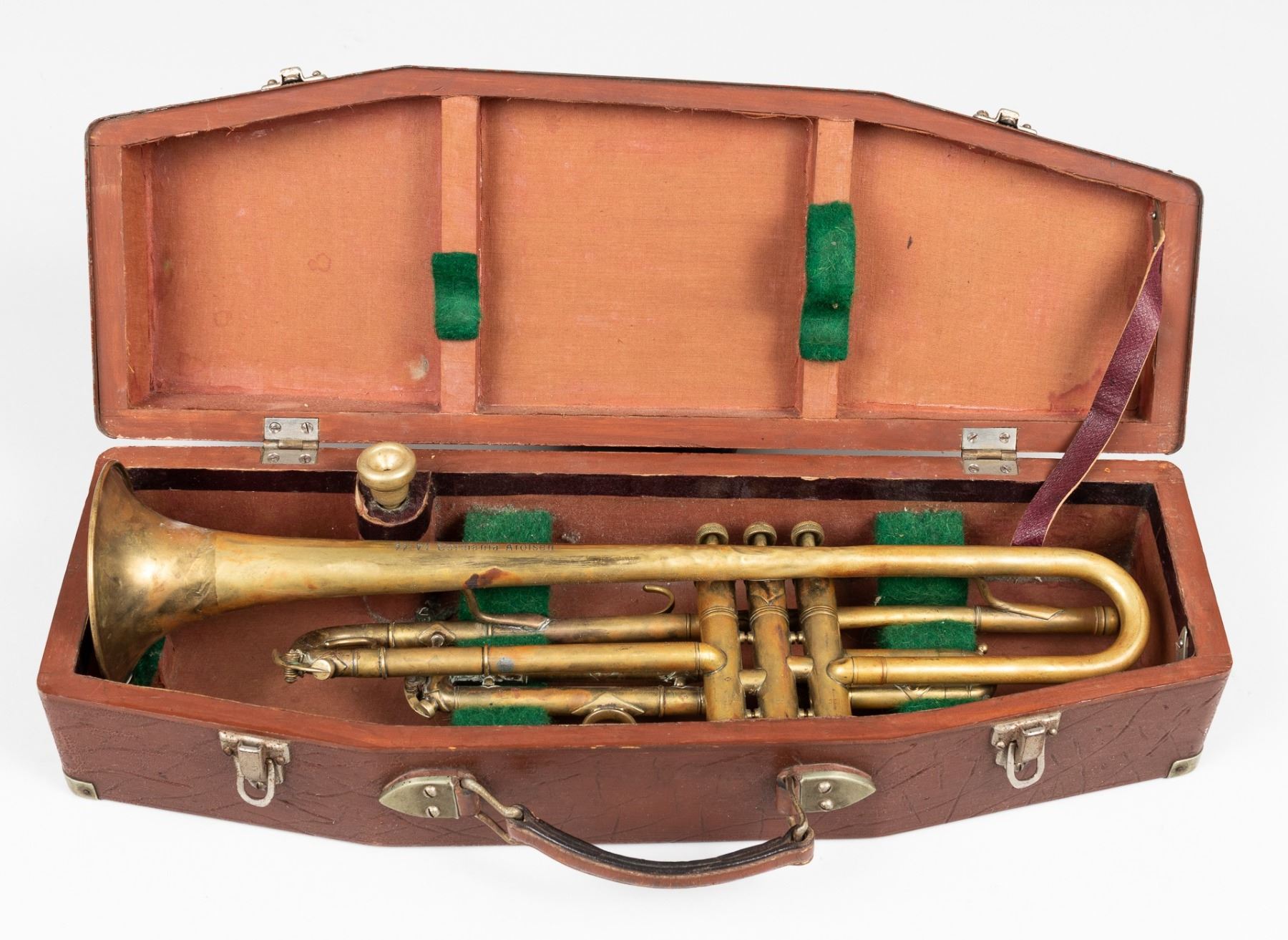 GERMAN WAFFEN-SS TRUMPET AND CASE