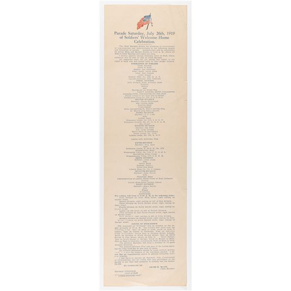 WWI PARADE PROGRAM PENNSYLVANIA