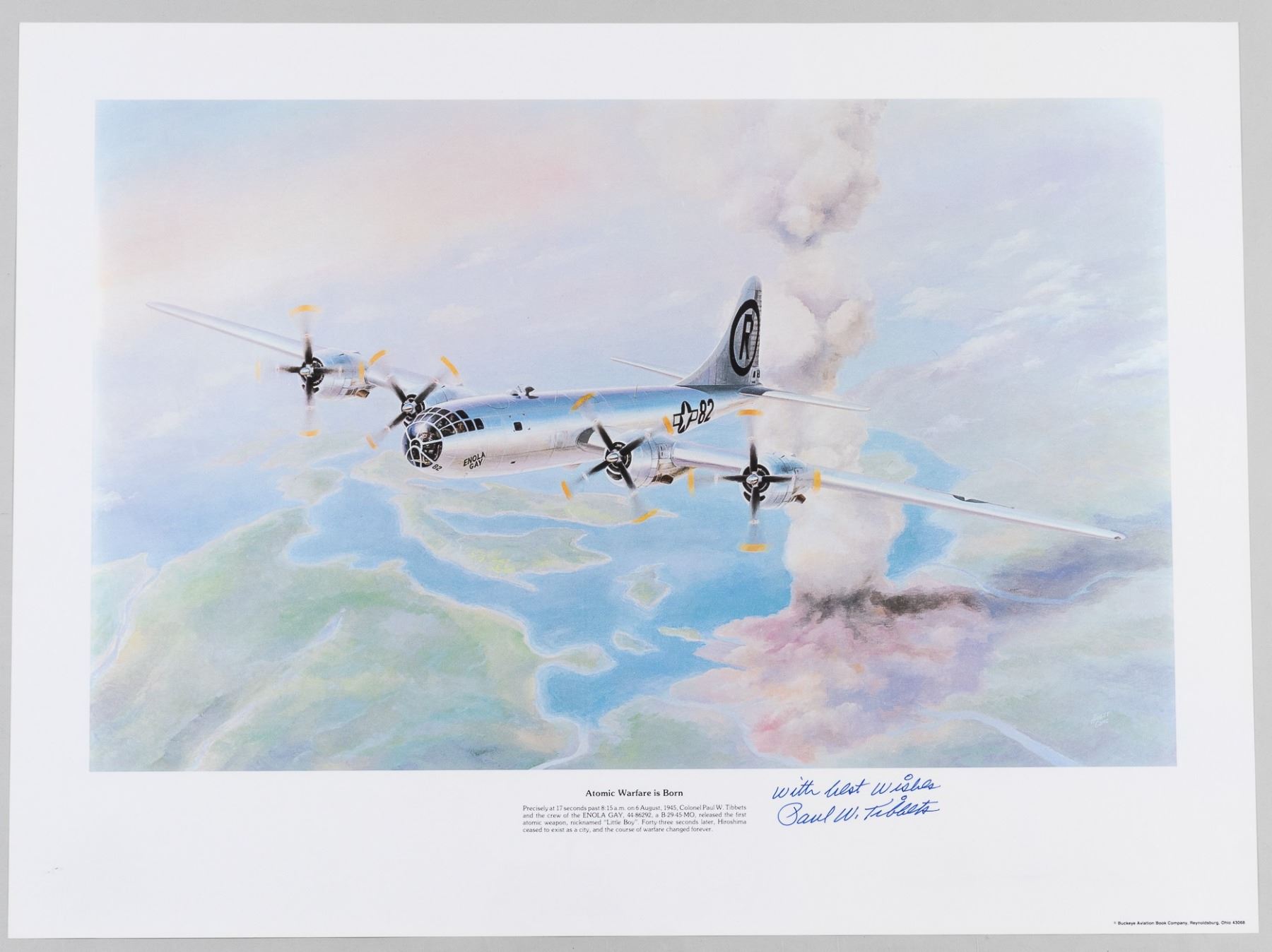 PAUL TIBBETS ENOLA GAY SIGNED POSTER