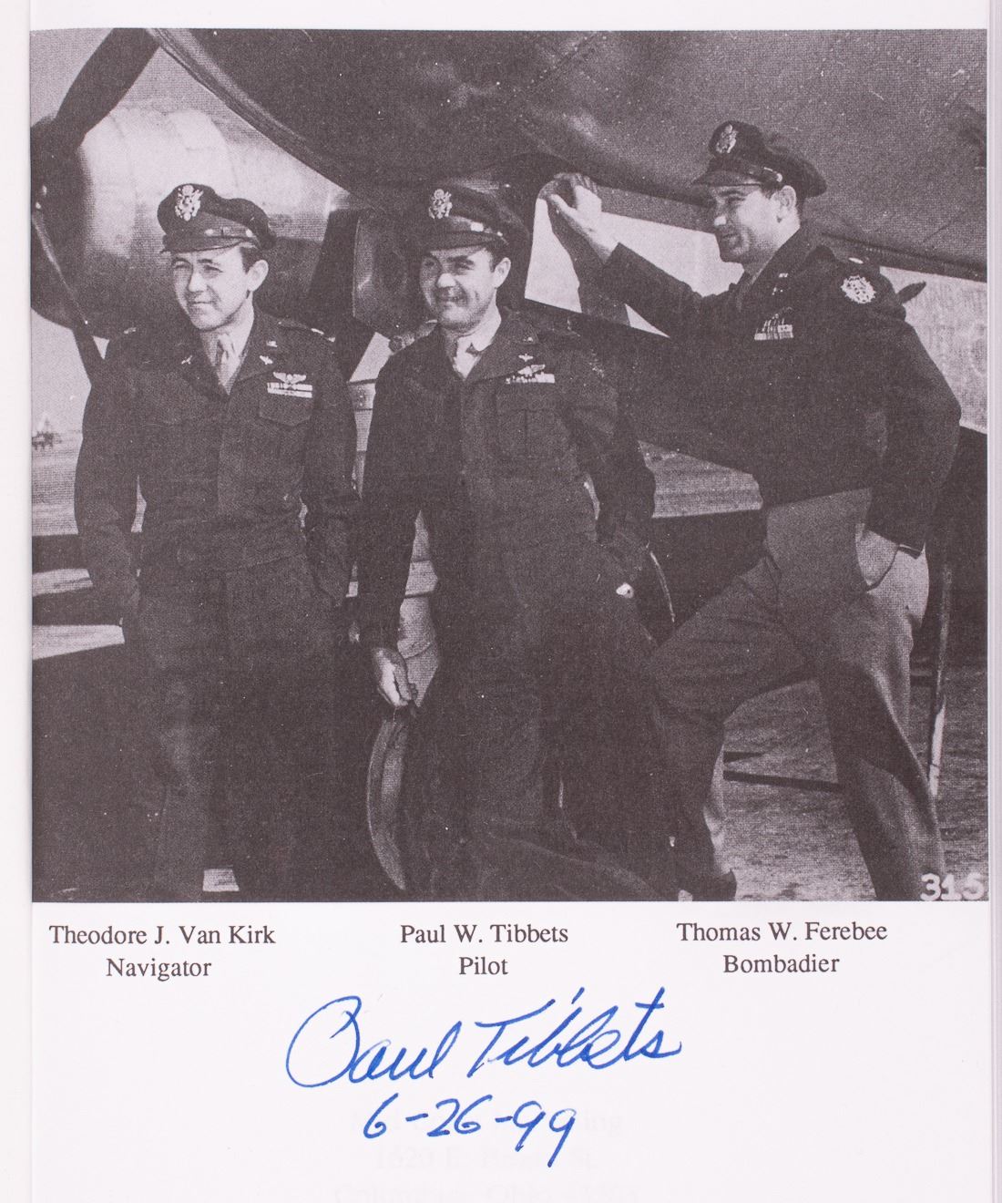 PAUL TIBBETS ENOLA GAY SIGNED BOOK