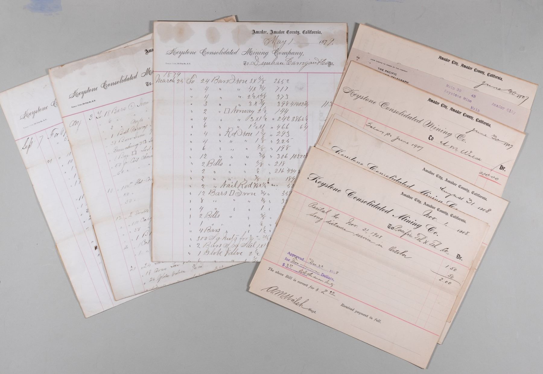 10 CALIFORNIA GOLD RUSH MINING DOCUMENTS