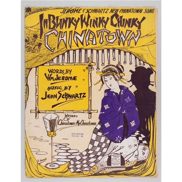 IN BLINKY WINKY CHINKY CHINATOWN SONG SHEET