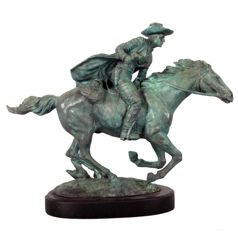 Bronze statue depicting the Pony Express,