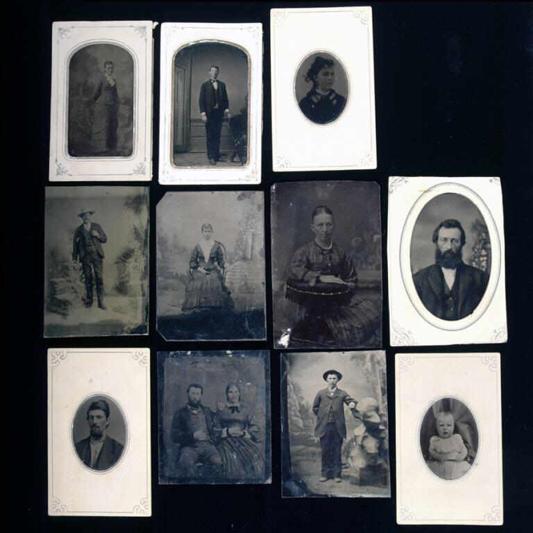 Collection of 11 tin types