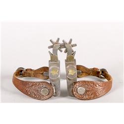 Silver and brass mounted bronc spurs