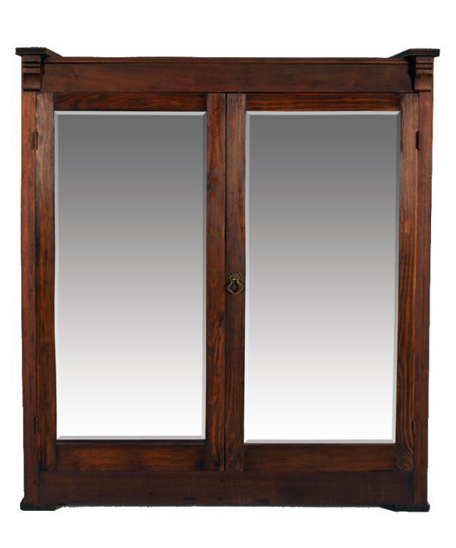 Antique glass front library curio
