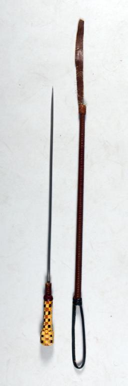 Unusual Braided leather riding crop