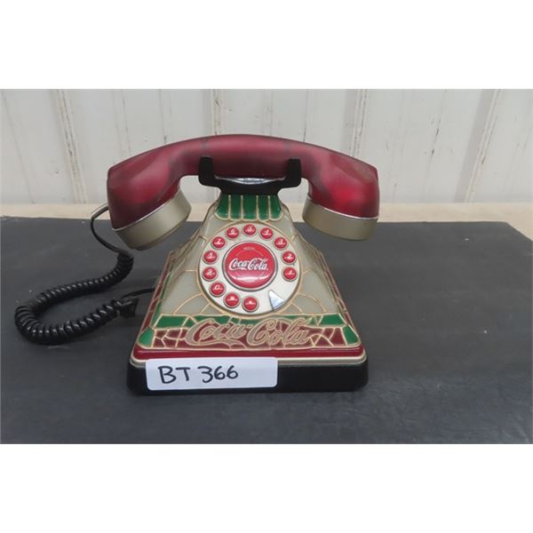Unique Coca Cola Stained Glass Look Push Button Phone Mcsherry
