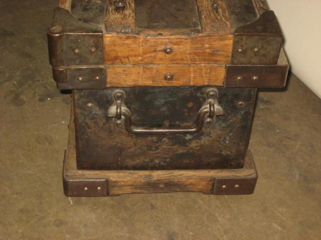 19th c. wood & metal strong box