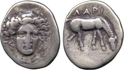 ANCIENT COINS. Greek. Thessaly, Larissa (c.395-344 BC), Silver Drachm ...